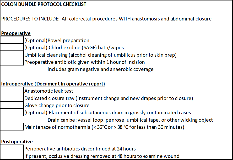 Colon Bundle Protocol for Pediatric Surgical Patients | McGovern ...