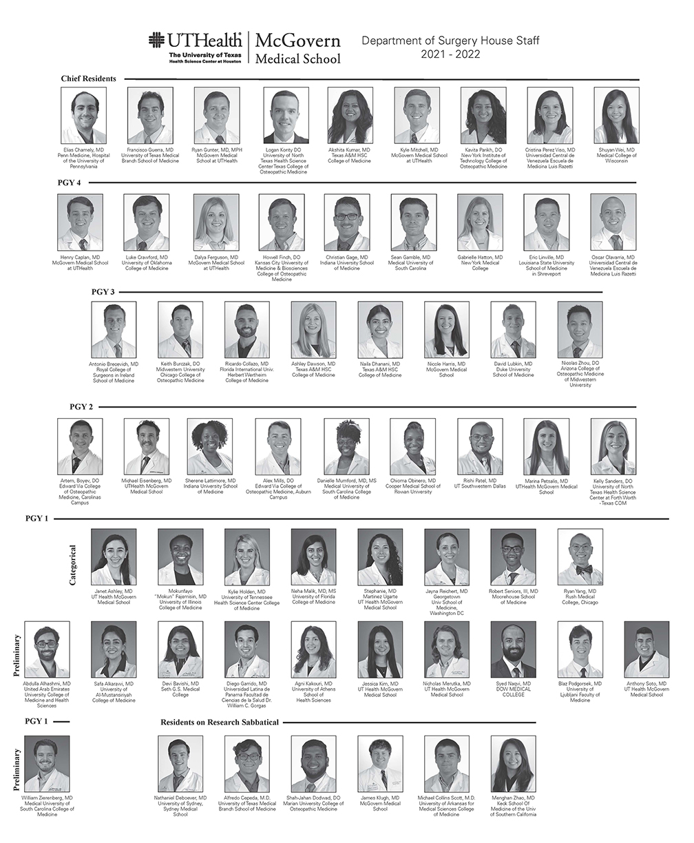 Residency Roster | McGovern Medical School