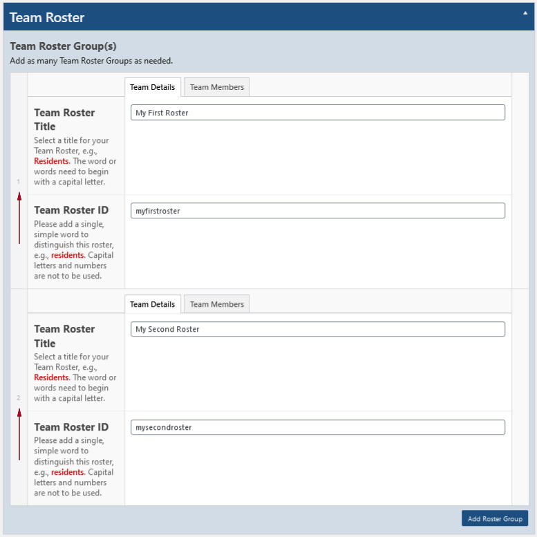 Using the ACF Team Roster Page template | McGovern Medical School