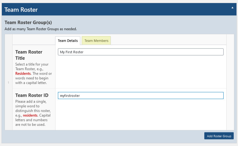 Using the ACF Team Roster Page template | McGovern Medical School
