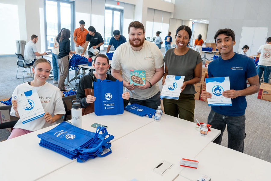 McGovern students volunteering at the Barbara Bush Literacy Foundation
